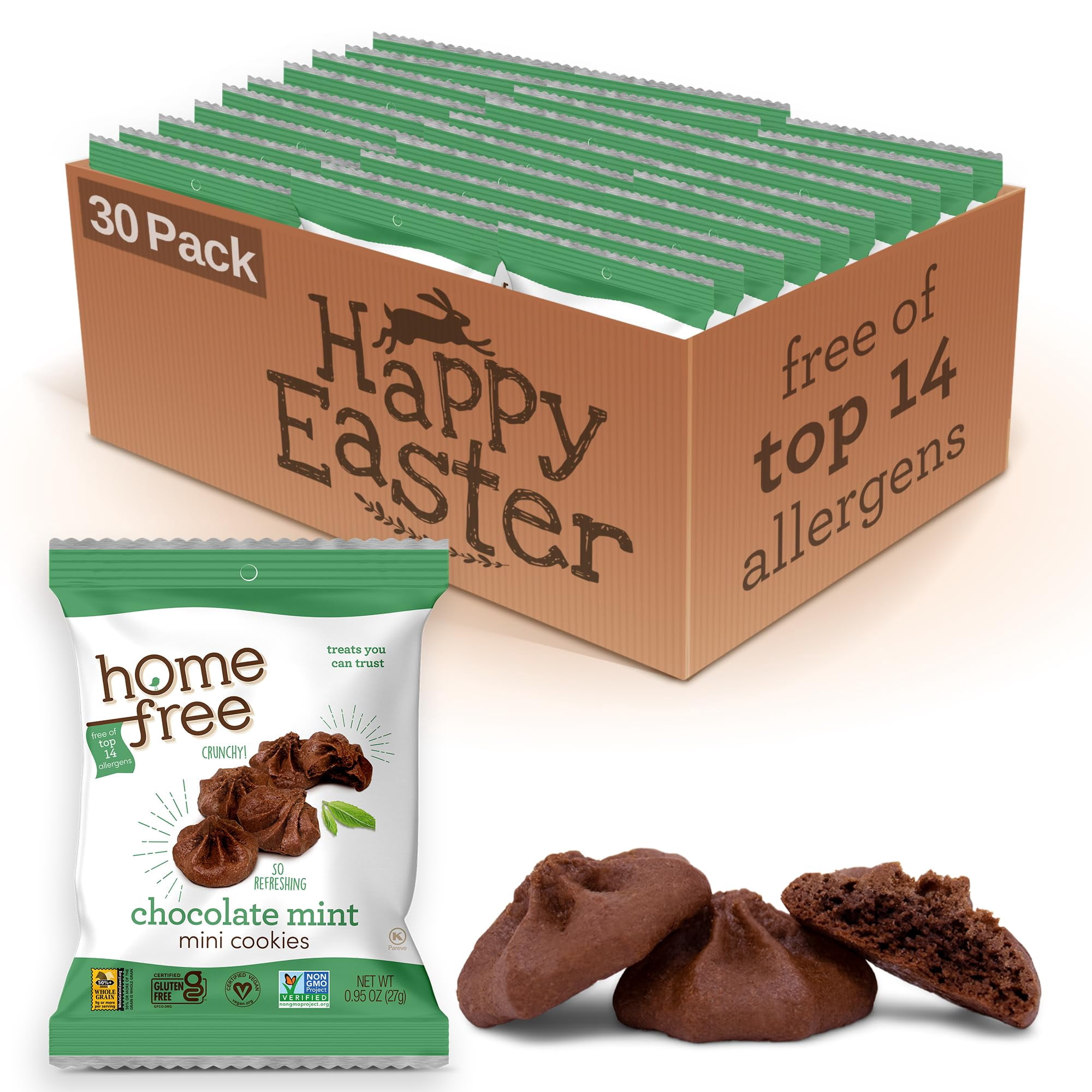 Homefree Chocolate Mint Mini SSF20 Cookies, Gluten Free, Nut Free ...