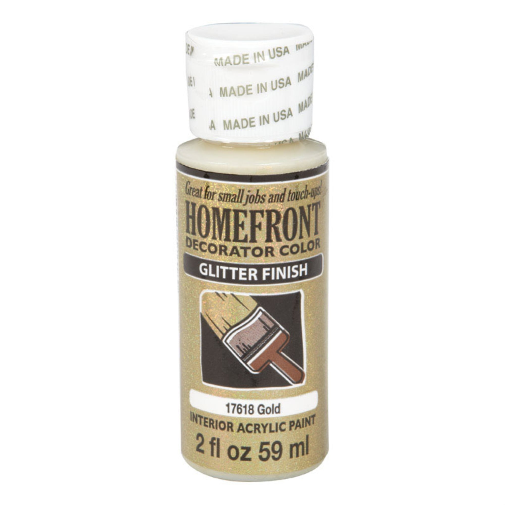 Homefront Glitter Gold Hobby Paint 2 oz - Walmart.com