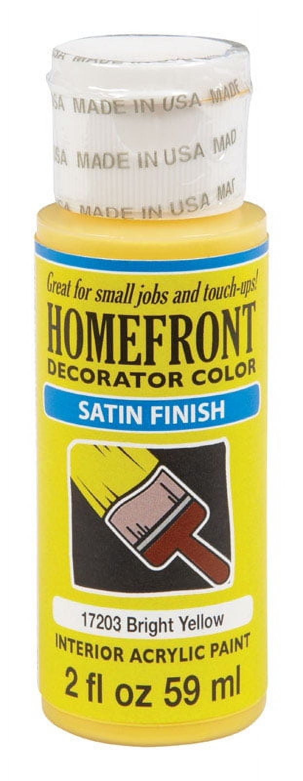 Homefront Decorator Interior Satin Acrylic Paint Interior Yellow 2 Oz ...