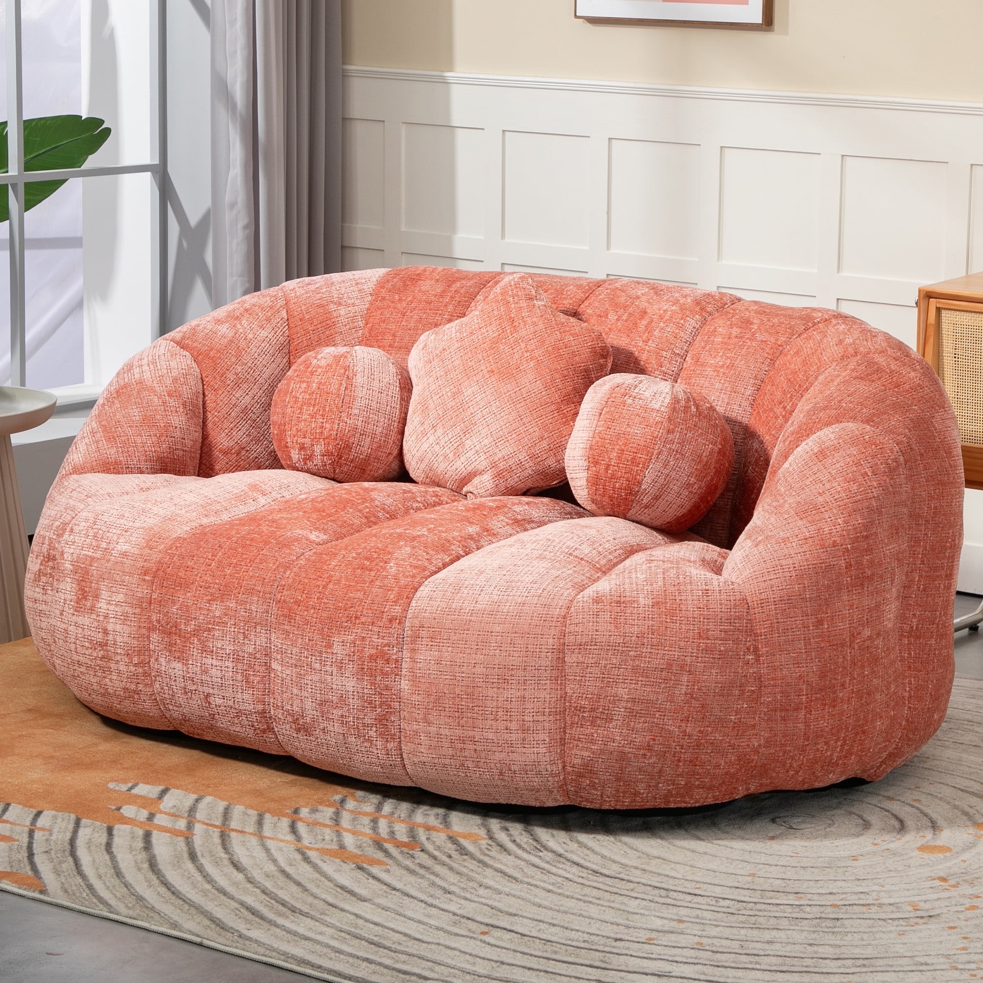 Homefun Chenille Bean Bag Sofa Chair High Back Plush Indoor Lounger ...