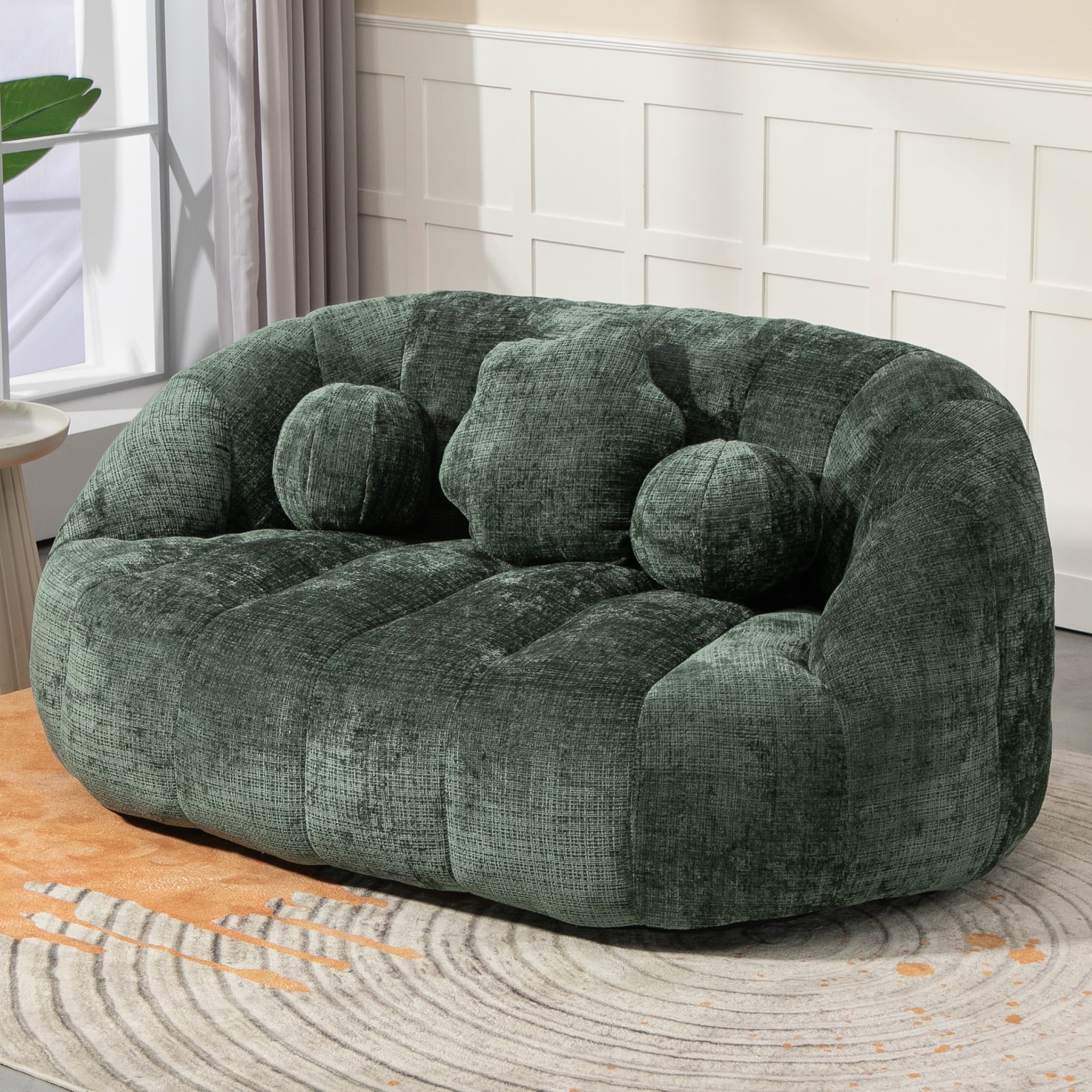 Homefun Chenille Bean Bag Sofa Chair High Back Plush Indoor Lounger ...