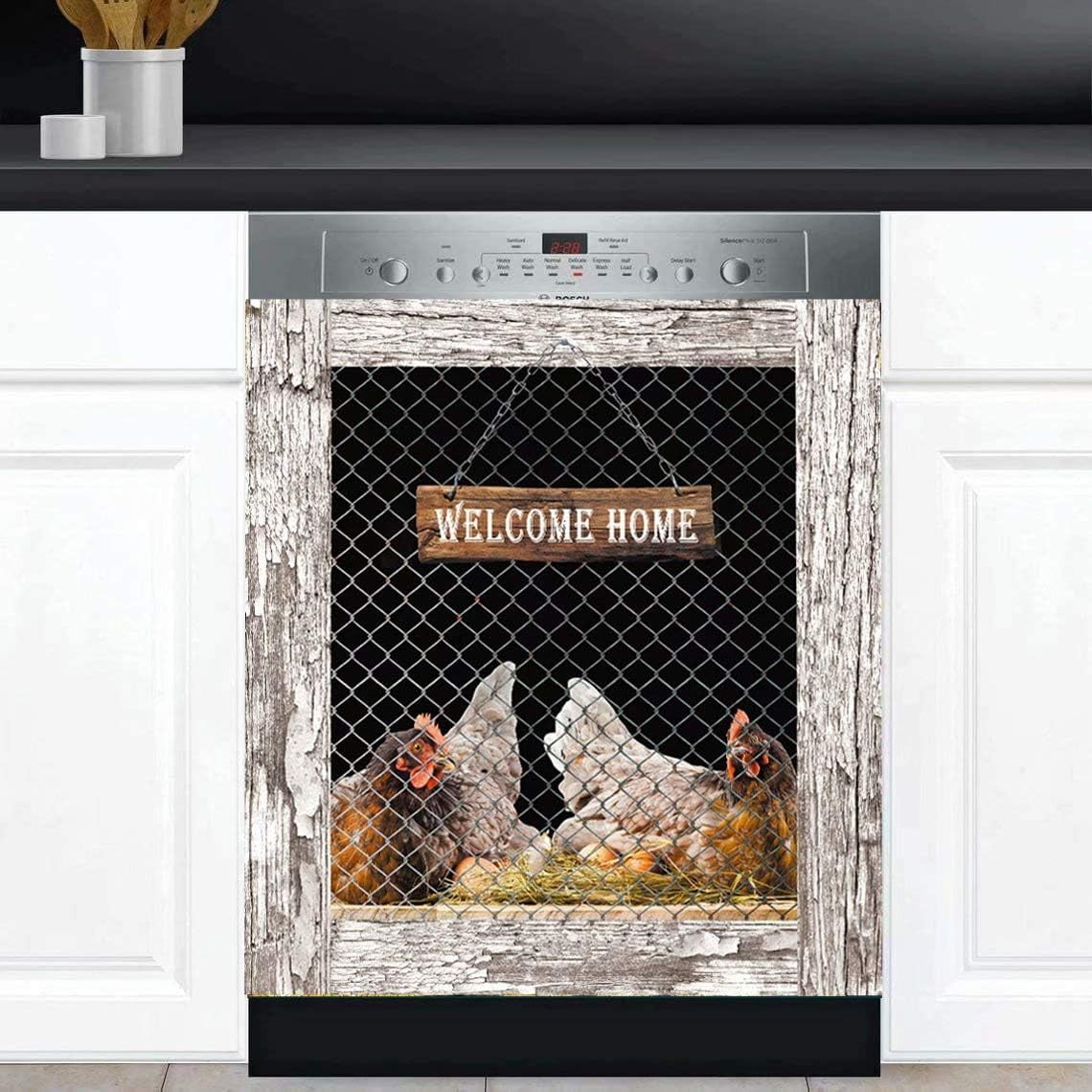 Homega Farmhouse Chicken Dishwasher Magnet,Farm Rooster Refrigerator ...