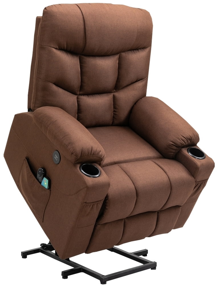 Homegear Fabric Power Lift Electric Recliner Chair with Massage and ...