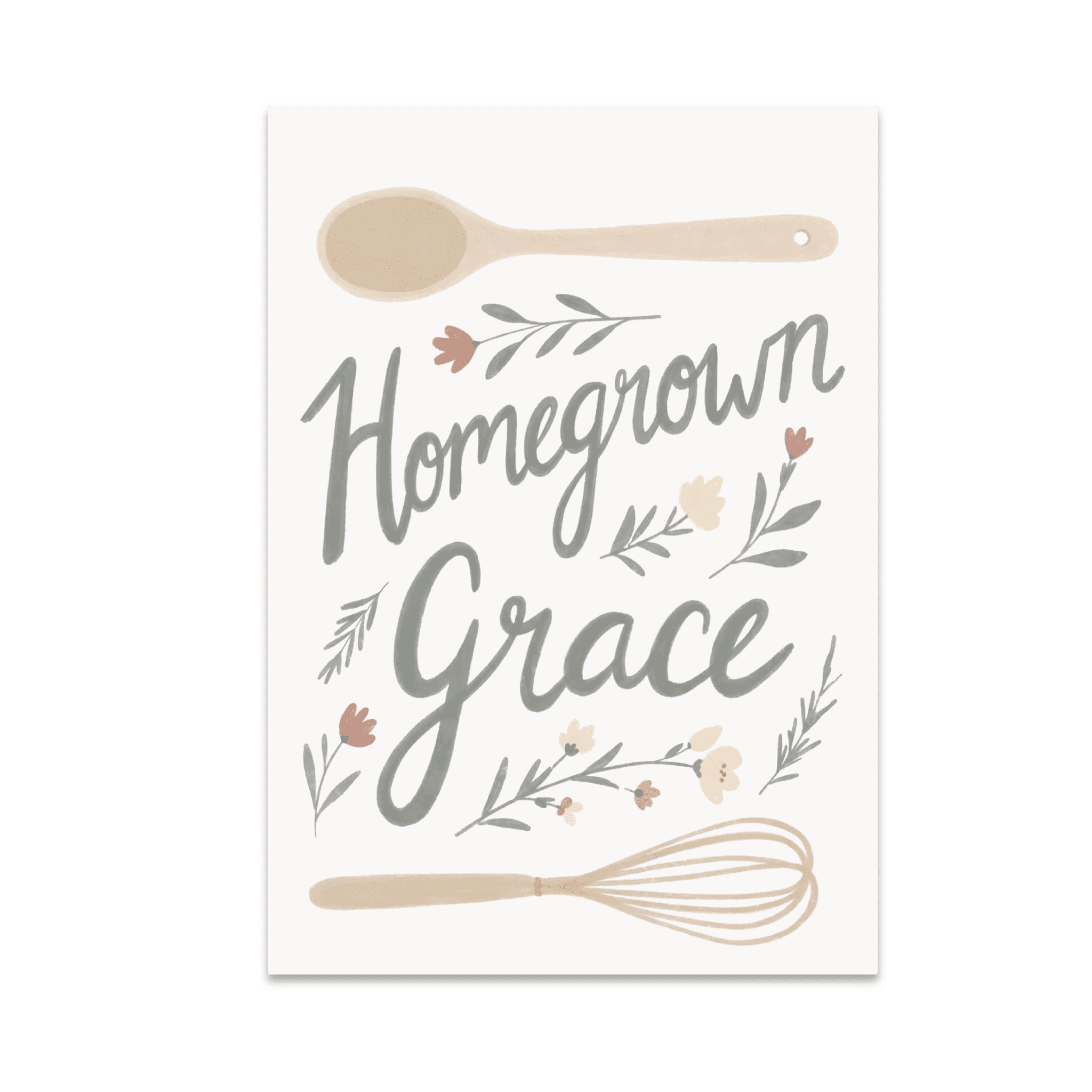 Homegrown Grace Floral Wall Art - Homemaker Decor - 13x19 Poster Print ...