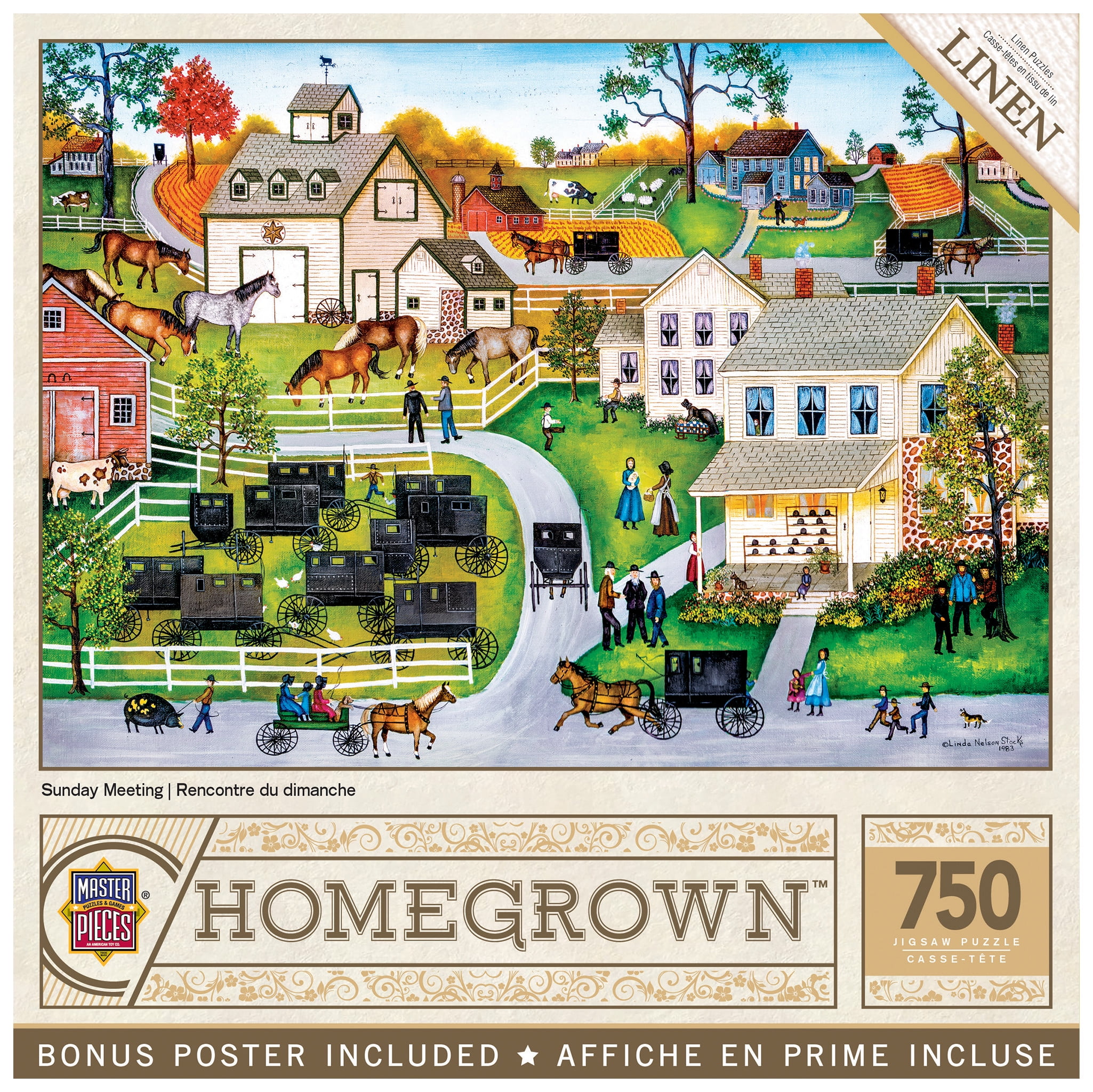 MasterPieces Homegrown Sunday Meeting 750 Piece Vintage Folk Jigsaw ...