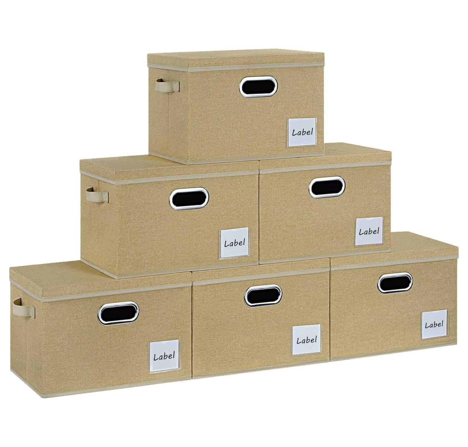 Homehour Extra Large Storage Bins With Lids 6 Pack Foldable Linen