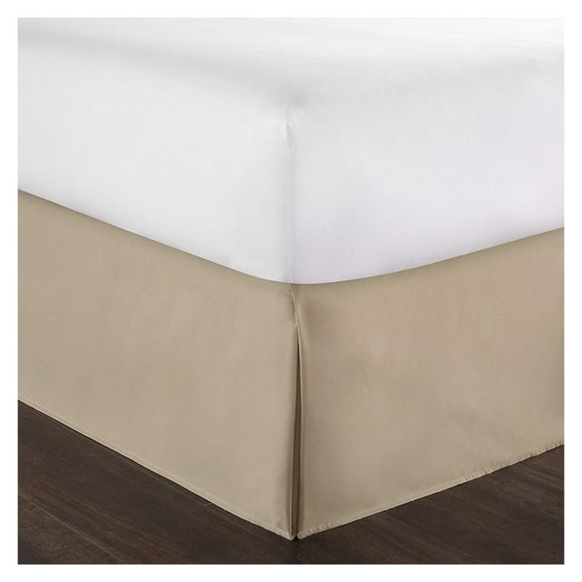 Homehours Bed Skirt Cal King 15 Inch Drop Solid Taupe 100 Cotton Hotel