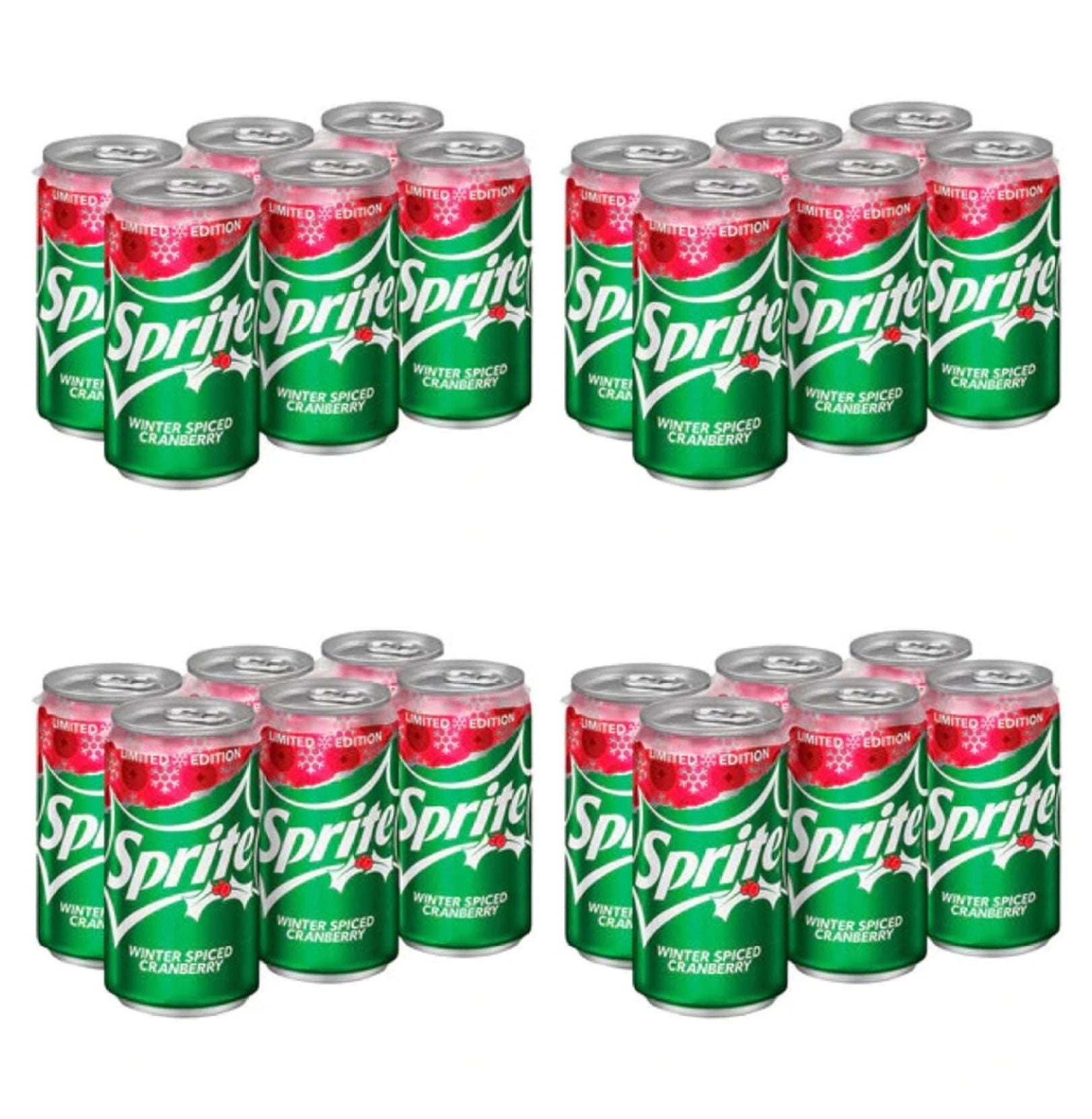 Homehours Sprite Winter Spiced Cranberry 7.5 Ounce 24 Pack Can Gift Set ...