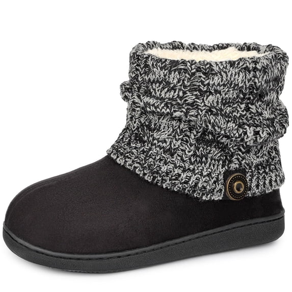 Homeier Ralph Women's Woolen Yarn Knit Bootie Slippers Memory Foam ...