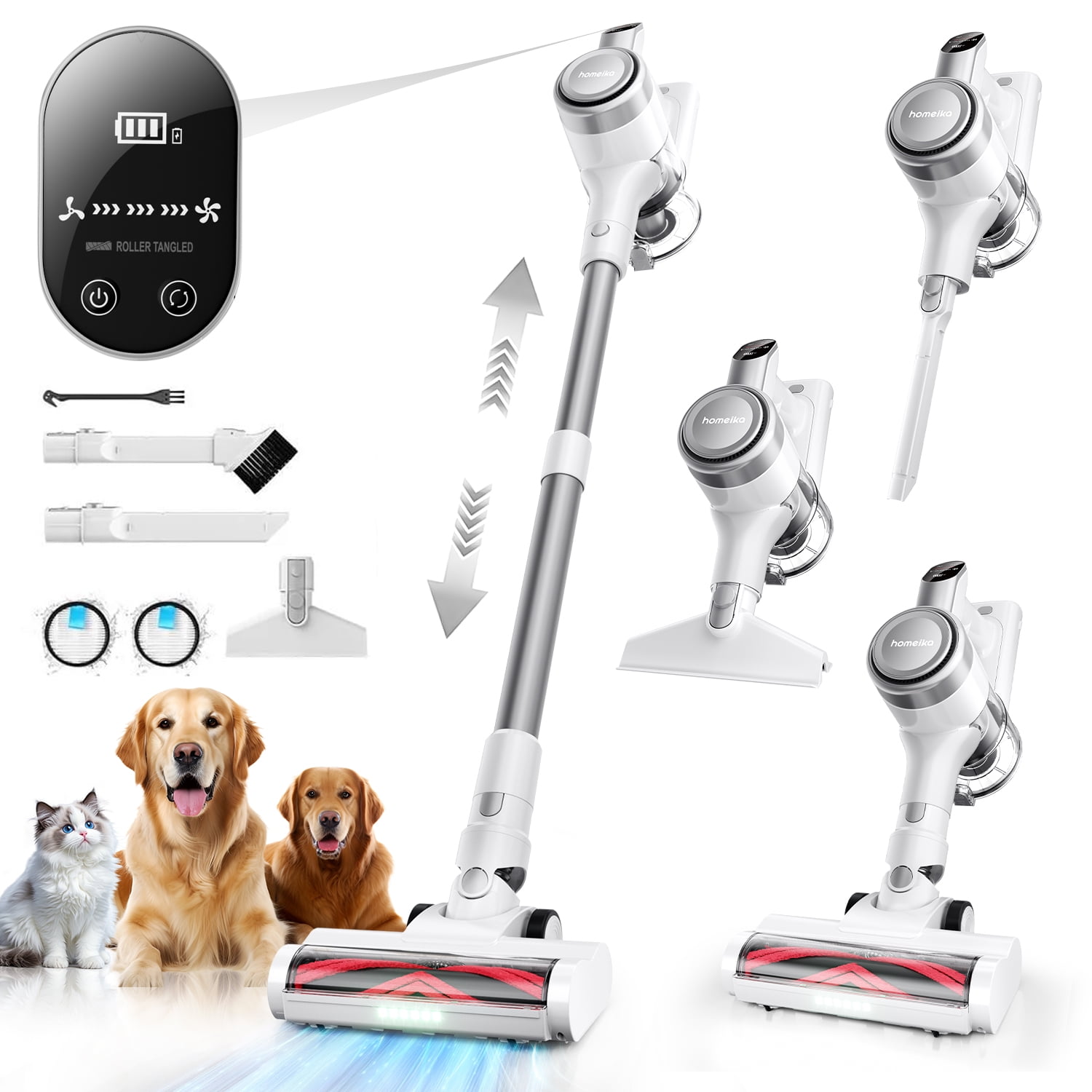 Homeika Cordless Vacuum Cleaner, 23KPa Suction, LED Display ...