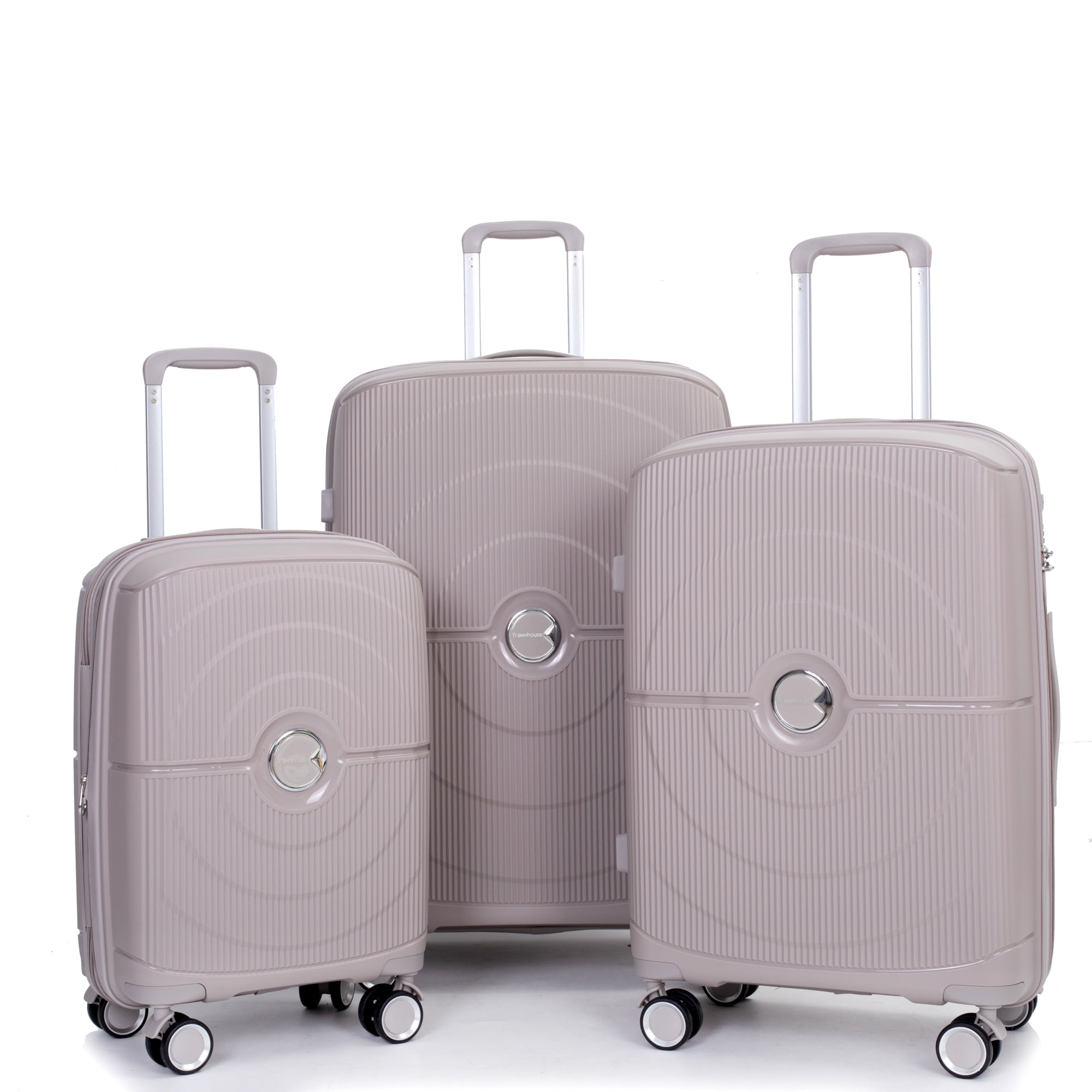 Homeika Luggage 3 Piece Sets, PP Hardshell 3pcs Expandable Luggage Hardside Lightweight Durable ...