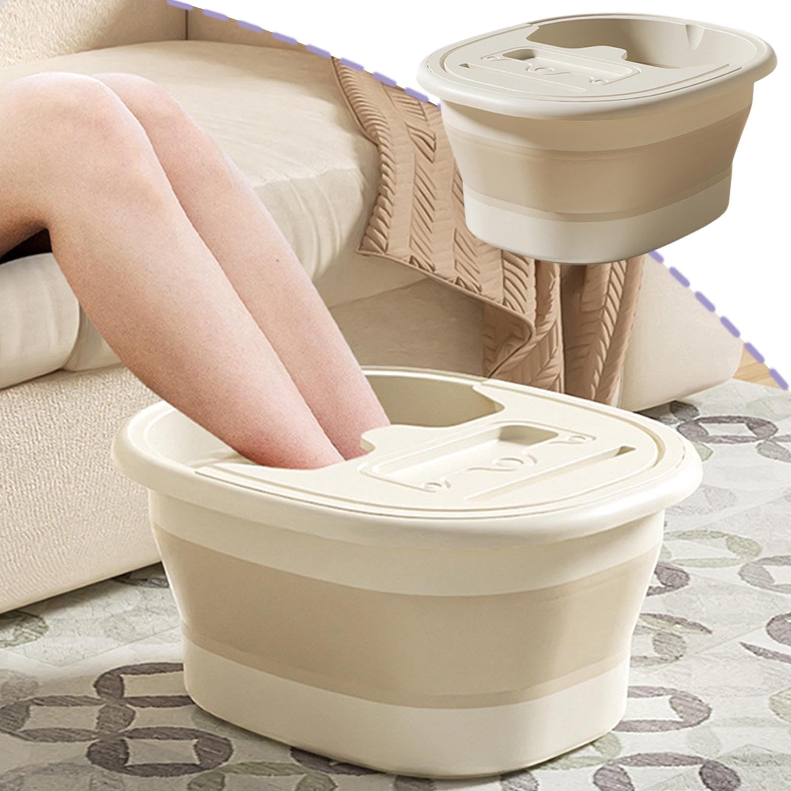 Homekingdee Foldable CrownStyle Foot Bath Bucket - Insulated Portable ...