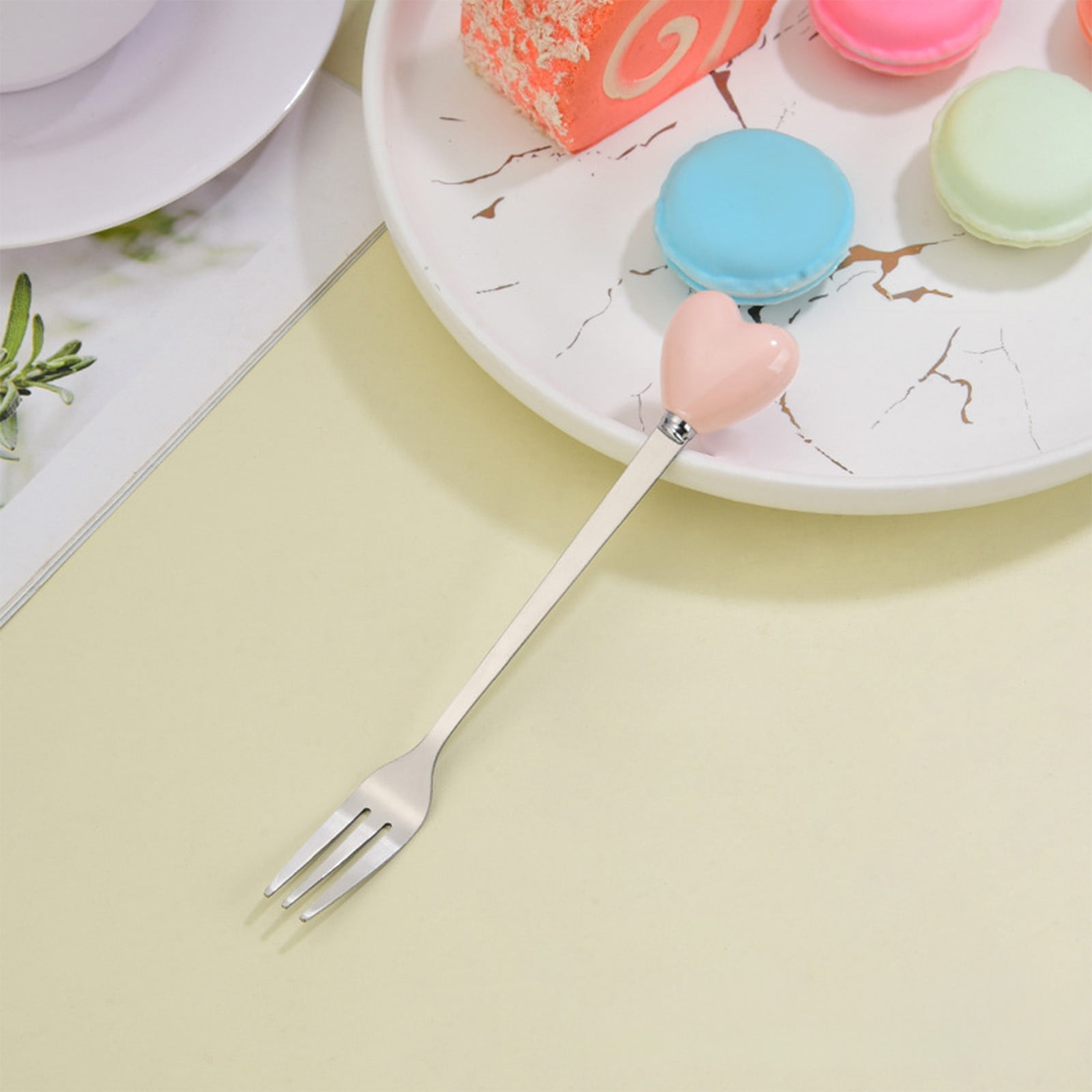 Homekingdee Heart Shaped Handle Stainless Steel Fork and Spoon Set ...