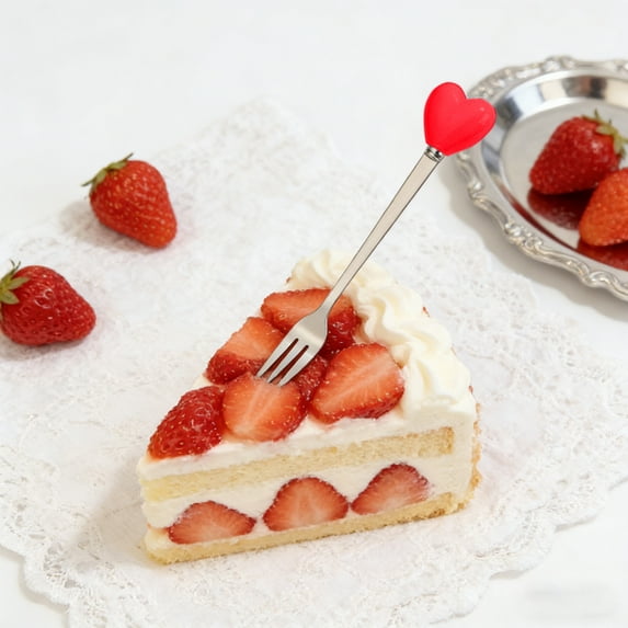 Homekingdee Heart Shaped Handle Stainless Steel Fork and Spoon Set ...