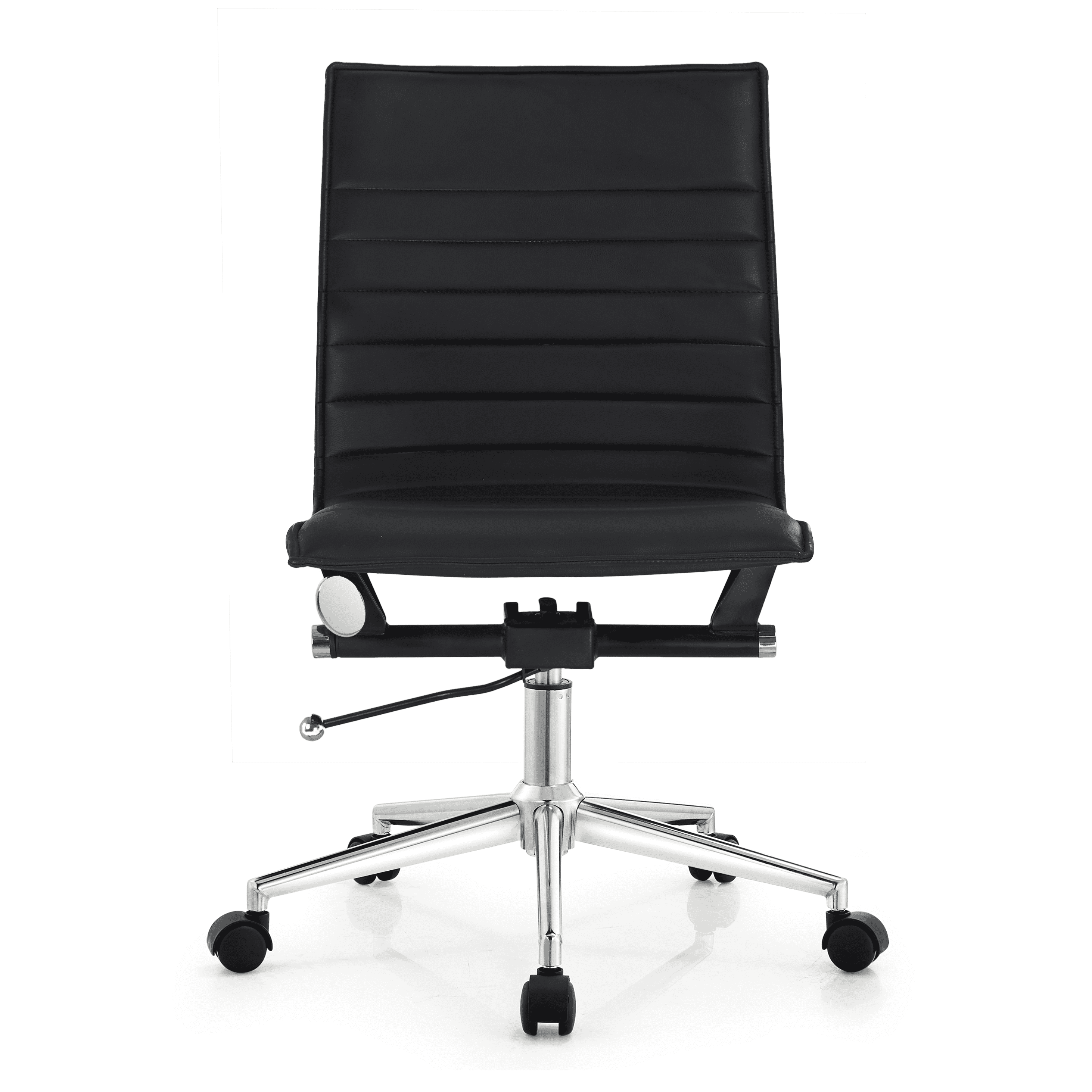 Homelala Black Contemporary Modern Ergonomic Mid back PU Leather No ...