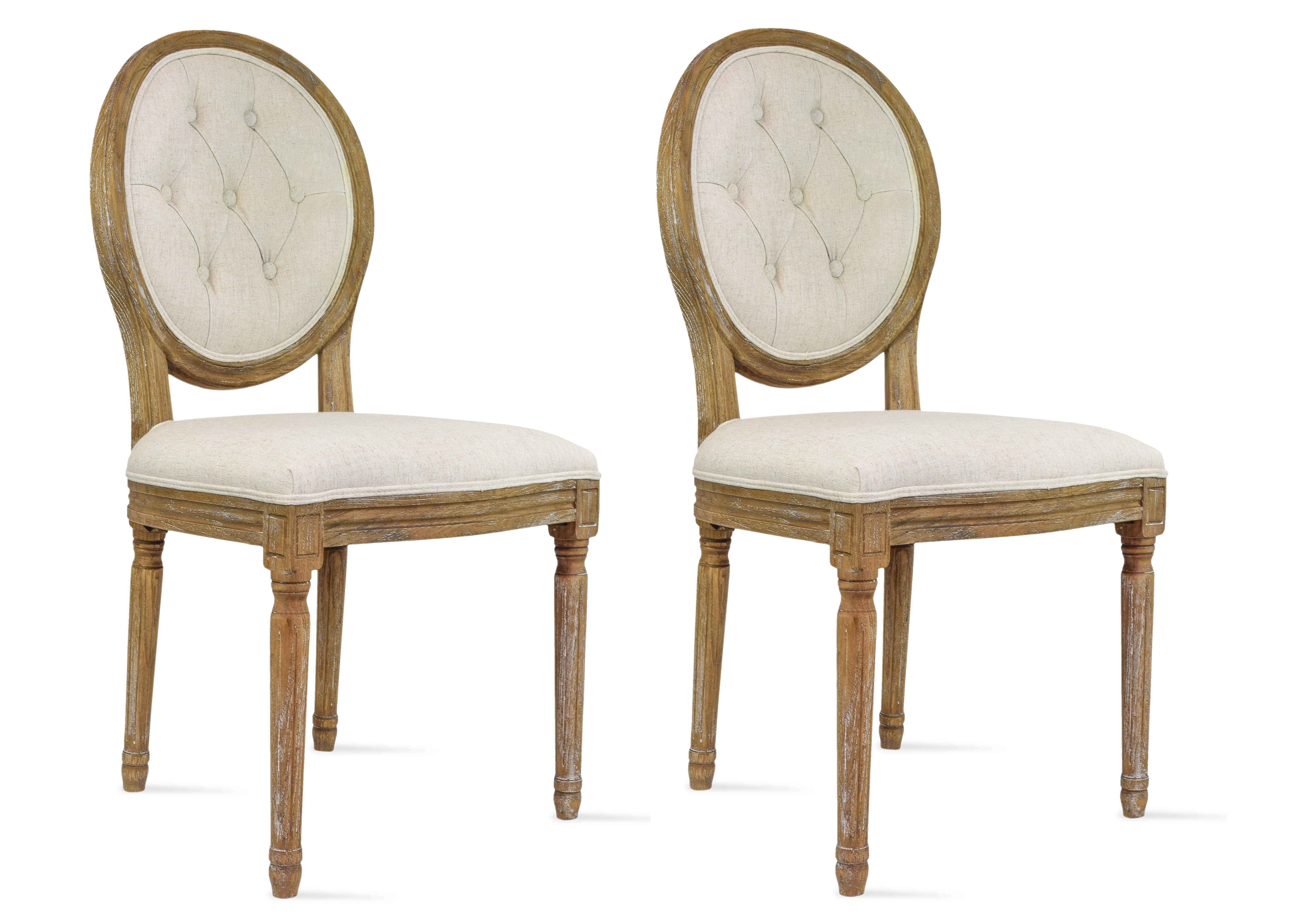 2xhome - Set of 2 French Chic Vintage Style Dining Chairs With ...