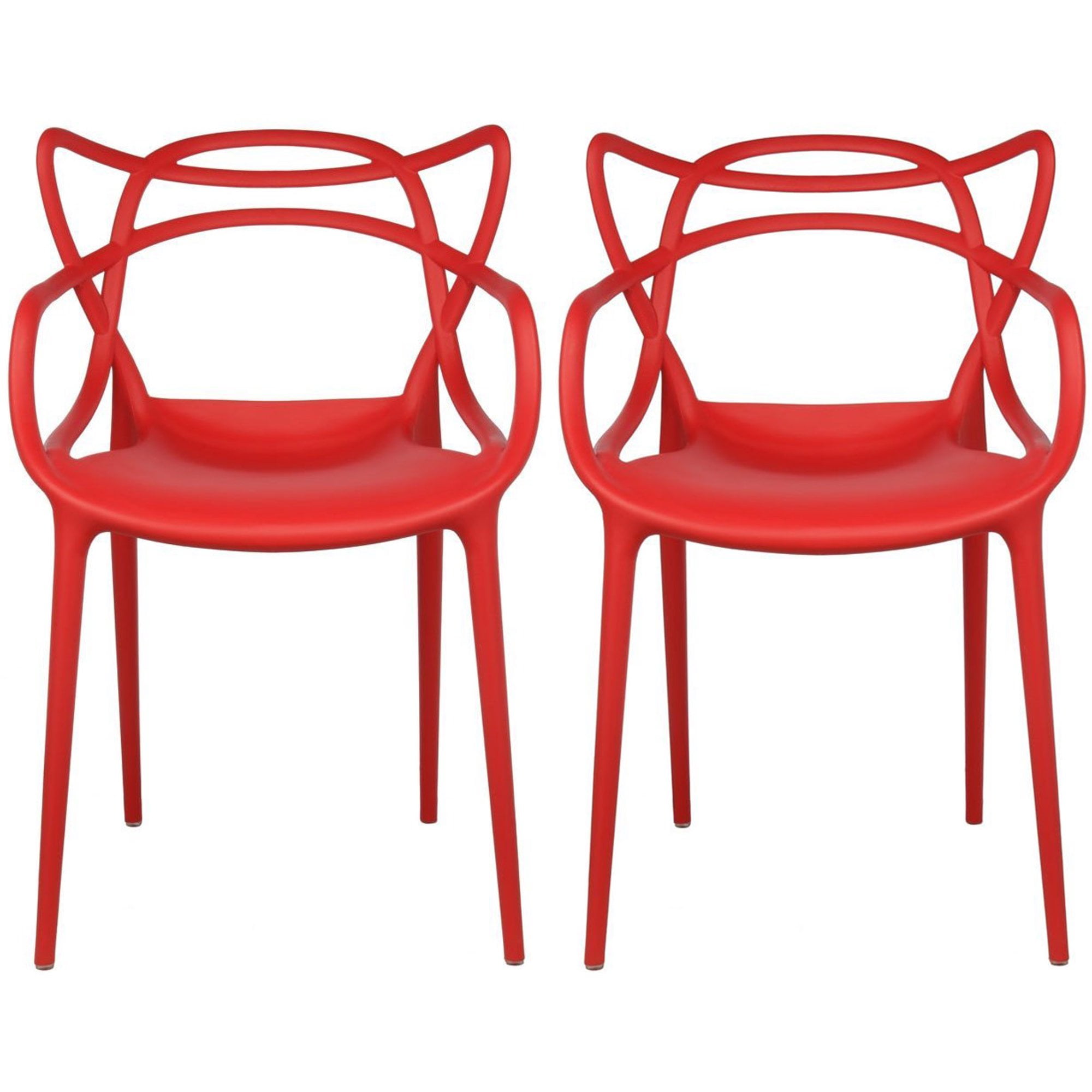 2xhome Set of 2 Modern Contemporary Designer Dining Chairs Molded ...