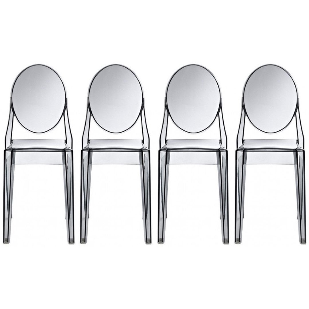 2xhome Set of 4 Modern Contemorary Dining Ghost Side Chairs Transparent ...