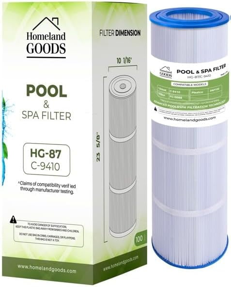 Homeland Goods PLF100A Pool Filter Replaces Pentair CC100, CCRP100 ...
