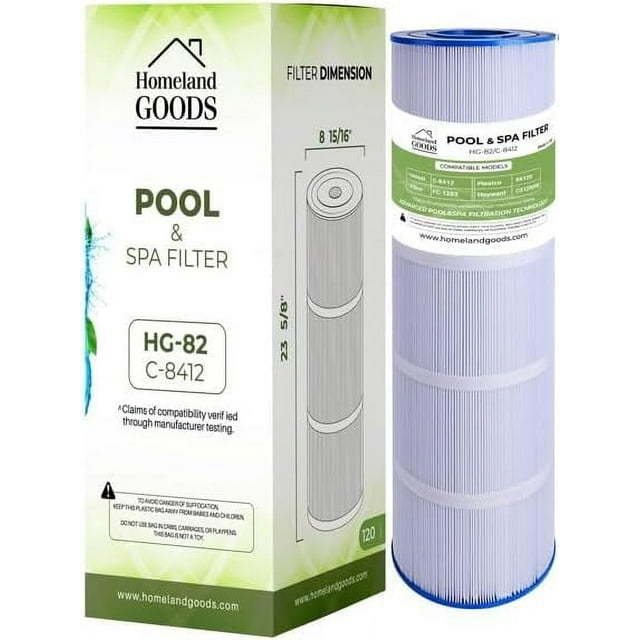 Homeland Goods PLF120A Pool Filter Cartridge, Replaces Hayward C1200 ...