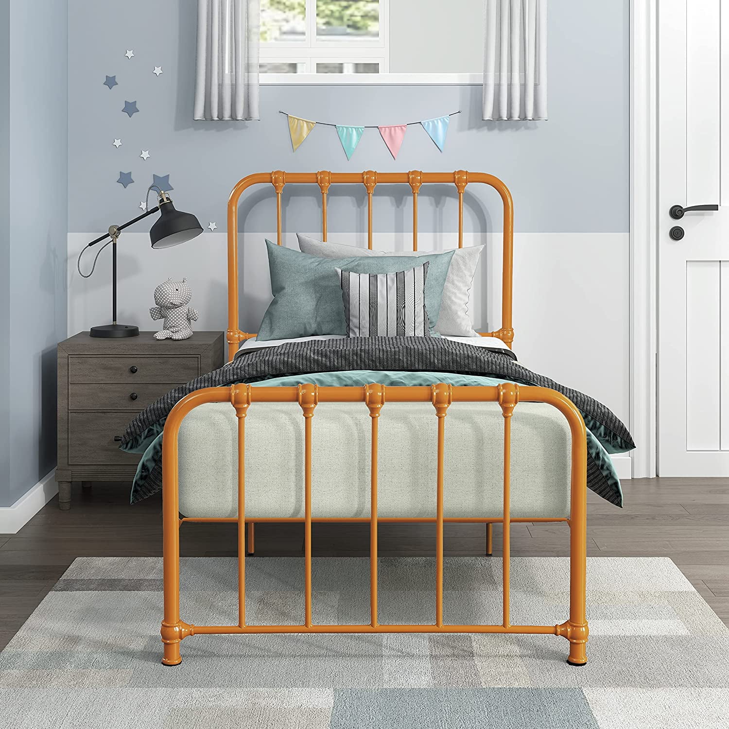 Homelegance Lexicon Twin Metal Bed Frame, Metal Platform Bed with ...