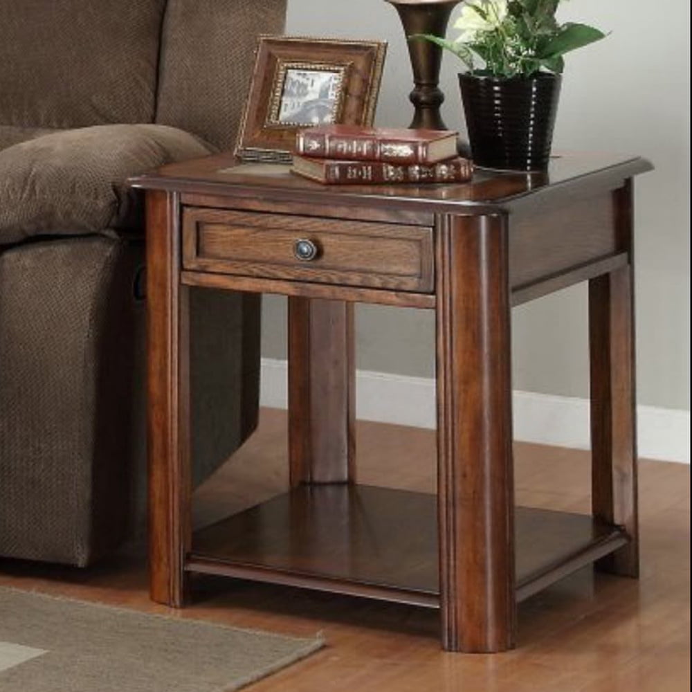 Homelegance McMillen Rectangular 1 Drawer End Table w/ Slate Inlay ...