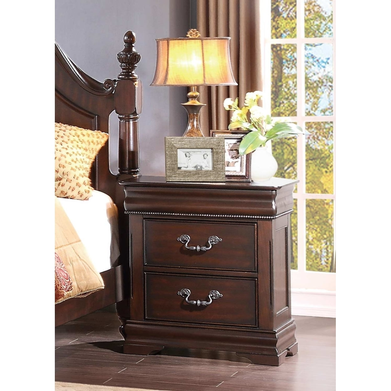 Homelegance Mont Belvieu Night Stand, Hidden Drawer In Cherry - Walmart.com