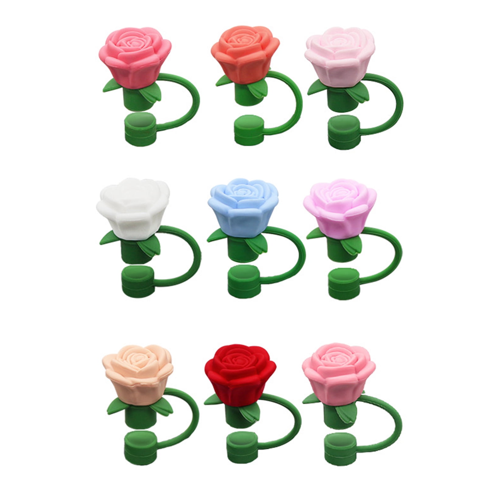 Homelife 1/9Pcs Silicone Straw Caps for 30/40 Oz Cup Cute Flower Shape ...