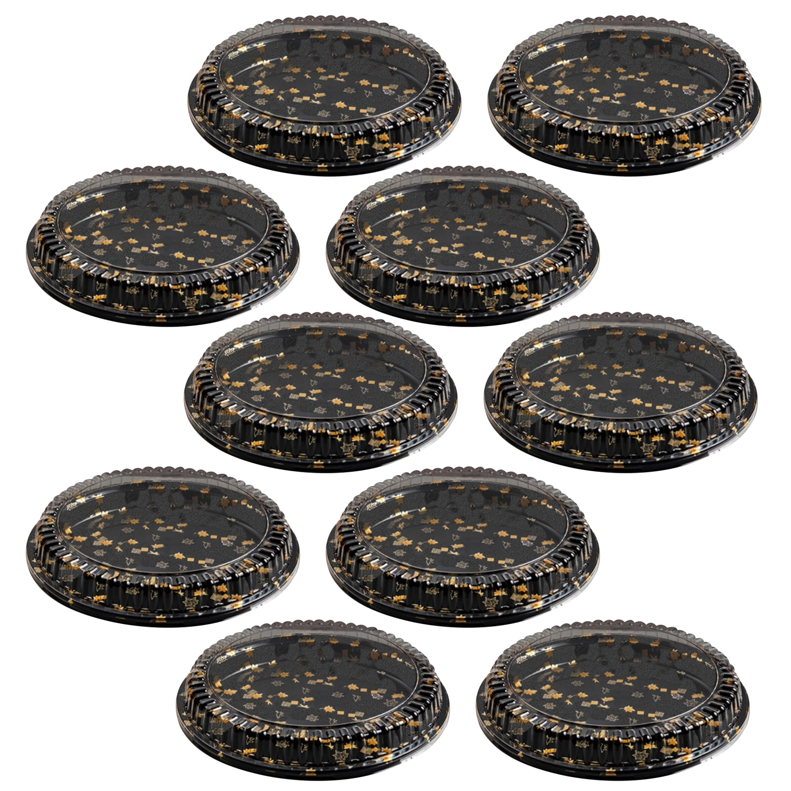 Homelife 10Pcs Round Sandwich Platter Trays with Lids Clear Pattern ...