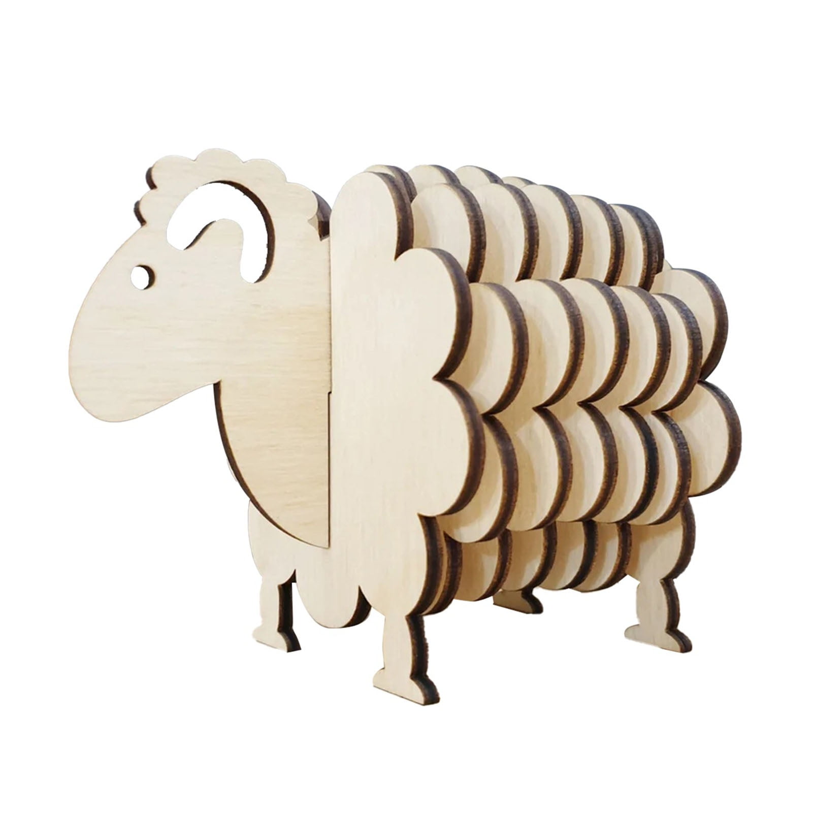 Homelife 7Pcs/Set Sheep Coasters Wooden Drink Coasters 3D Puzzle Sheep ...