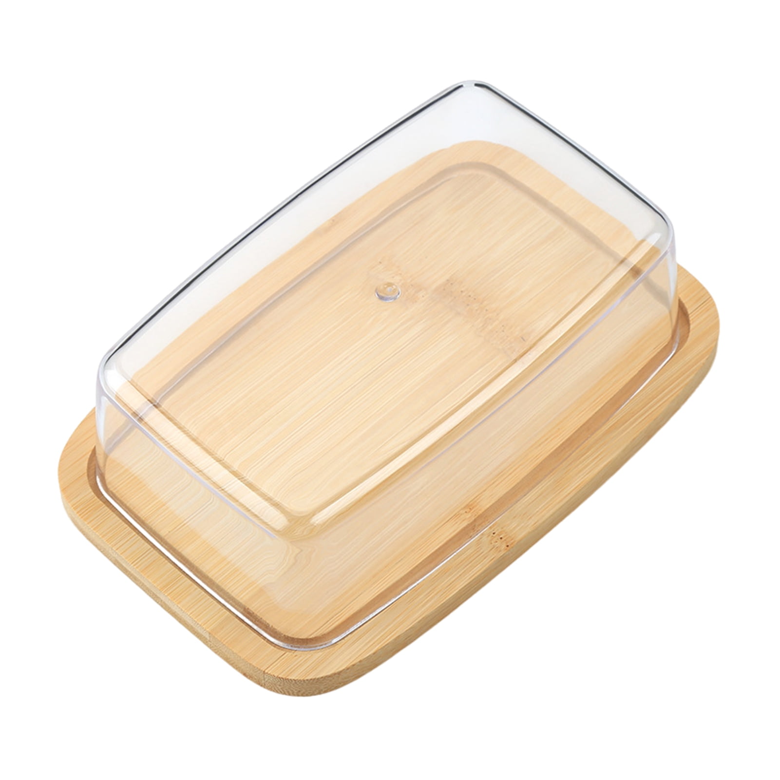 Homelife Bamboo Butter Dish with Lid Cake Display Server Tray Large ...