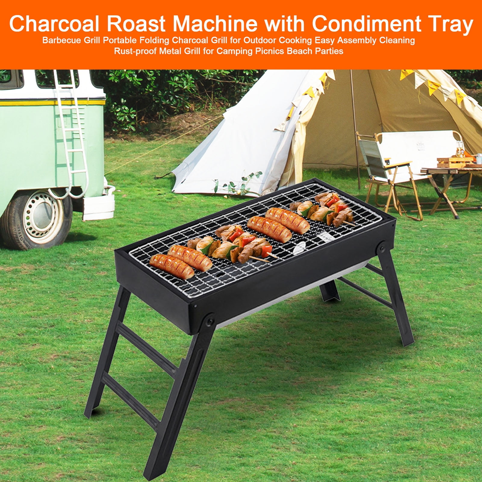 Homelife Barbecue Grill Portable Folding Charcoal Grill for Outdoor ...