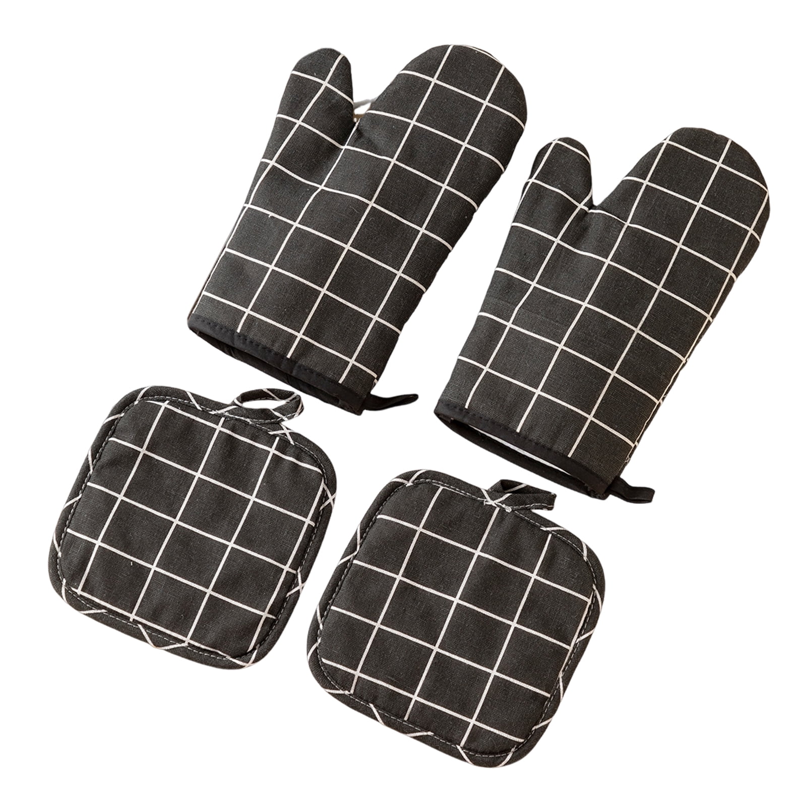 Homelife Heat Resistant Oven Mitts And Pot Holders Set Convenient ...