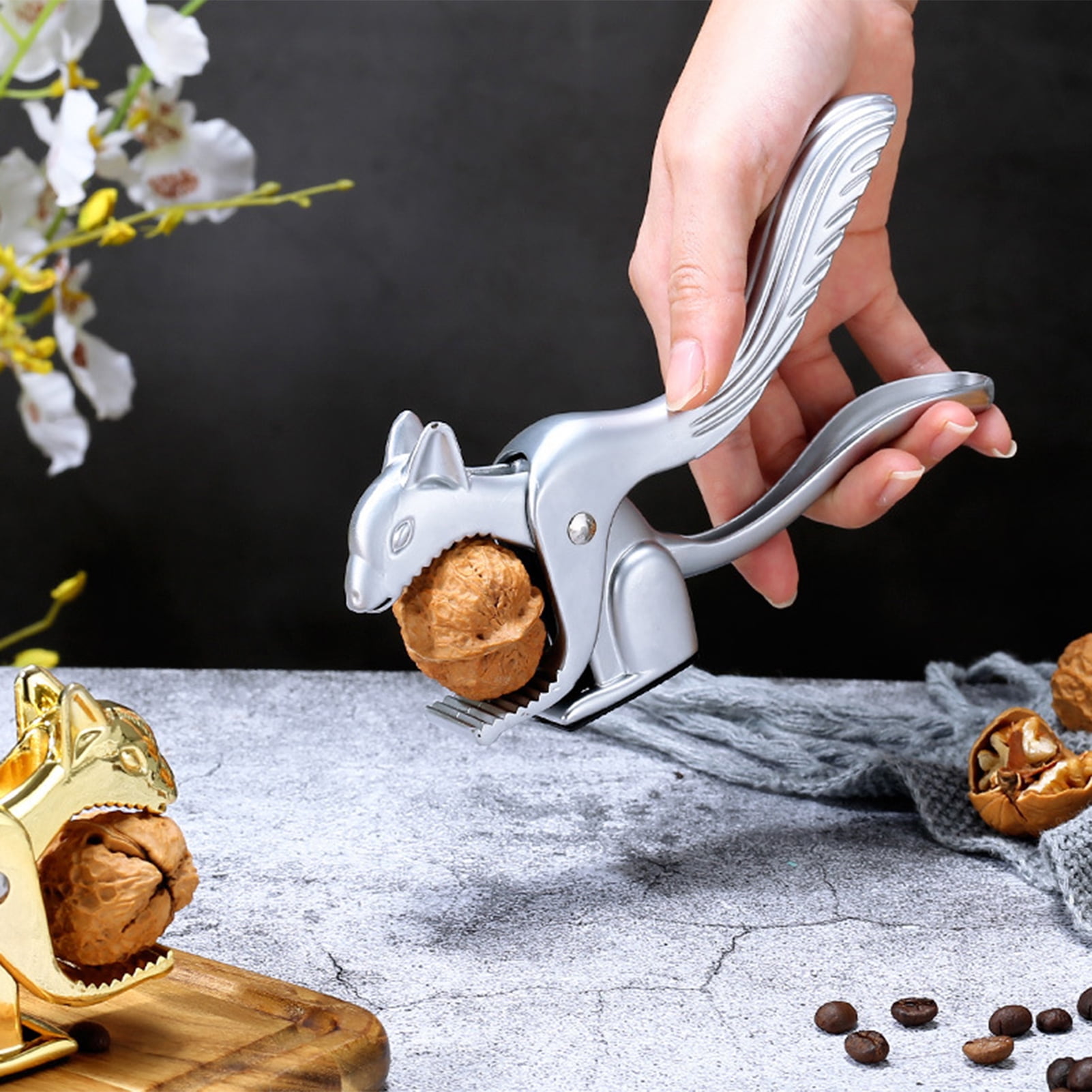 Homelife Nutcracker for Walnuts Pecans Squirrel Shaped Zinc Alloy Nut Shell Opener Lever Design ...