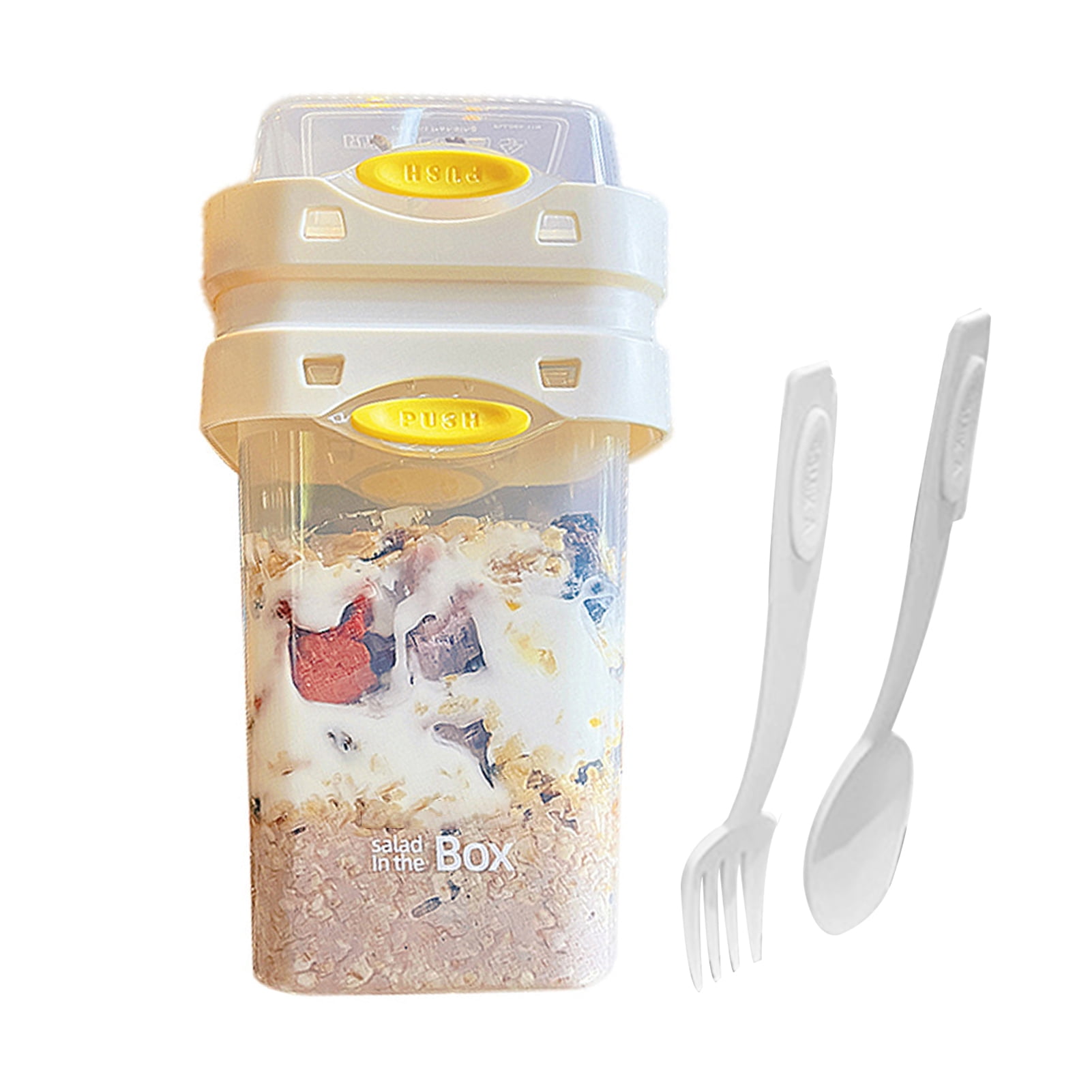Homelife Portable Yogurt Cup with Spoon Reusable Snack Container ...