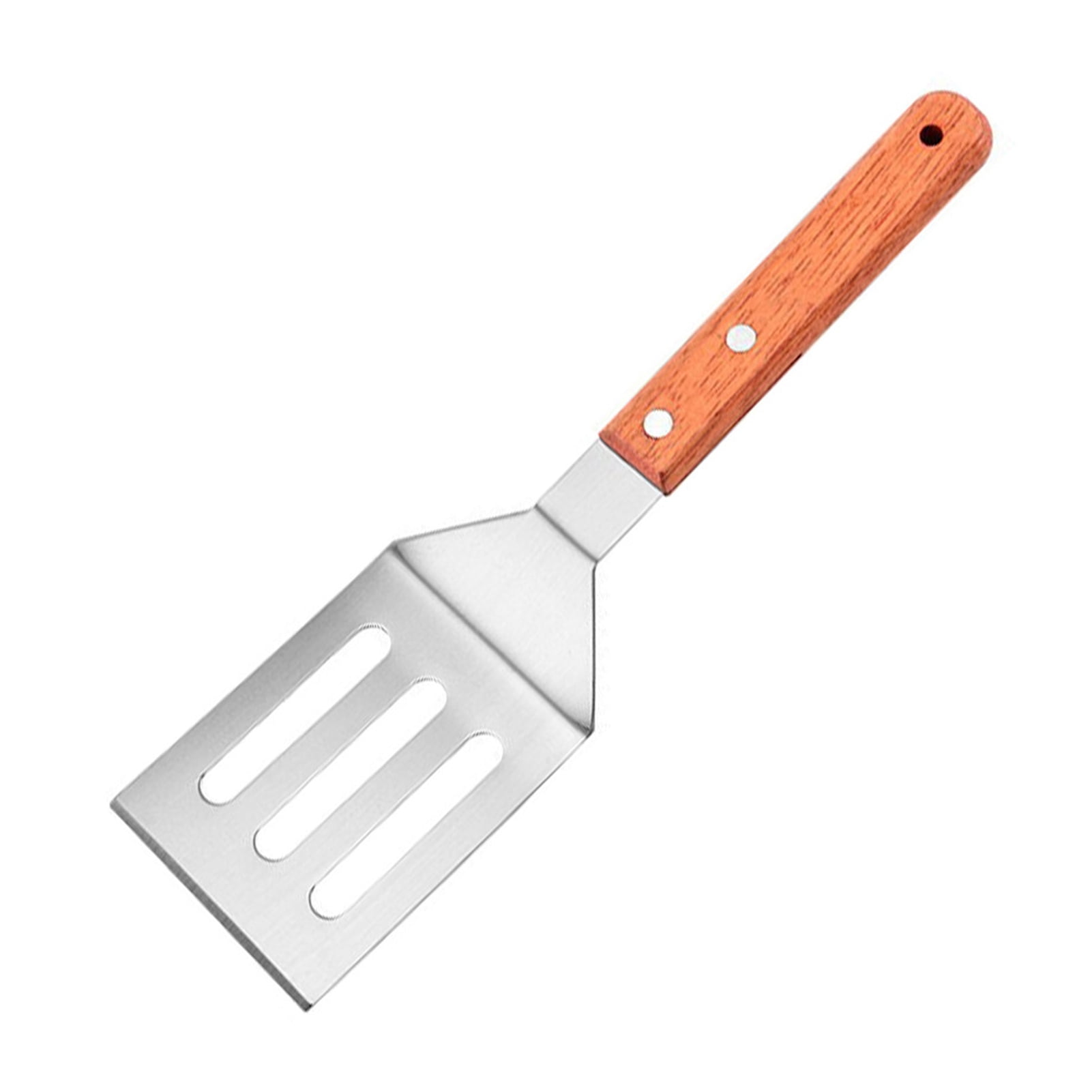 Homelife Stainless Steel Frying Spatula Set with Wooden Handle Heat Resistant Solid Turner Non ...