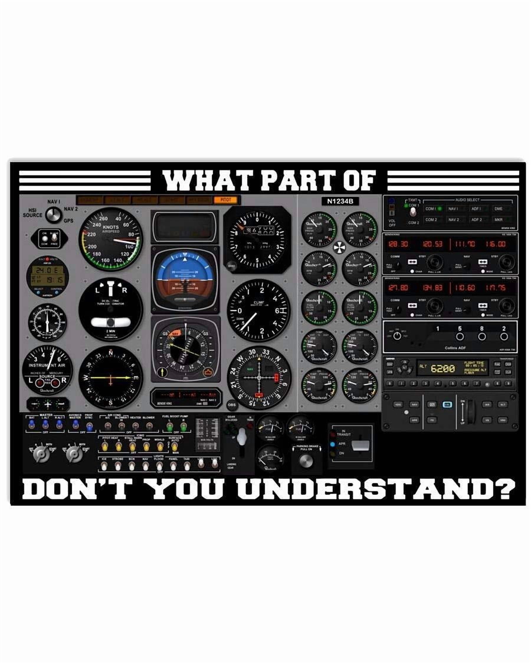 Homelight What Part of Don't You Understand Poster, Funny Pilot Cockpit ...