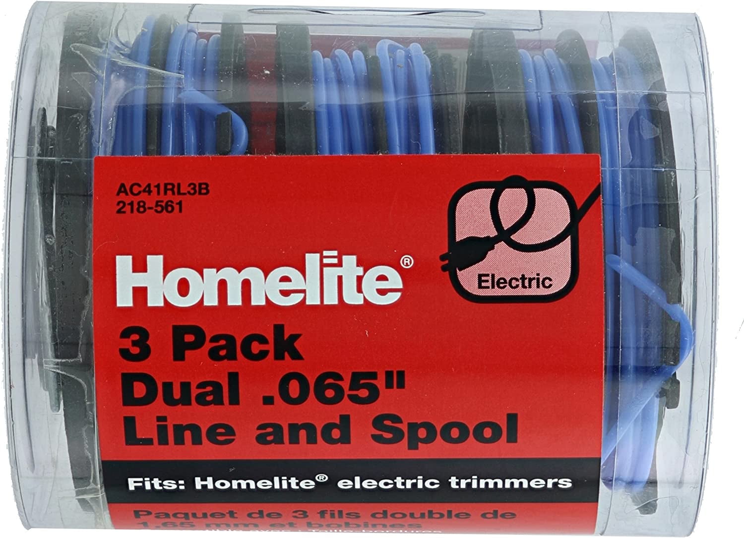 Homelite Genuine OEM AC41RL3 Autofeed Dual .065” Replacement Line and ...