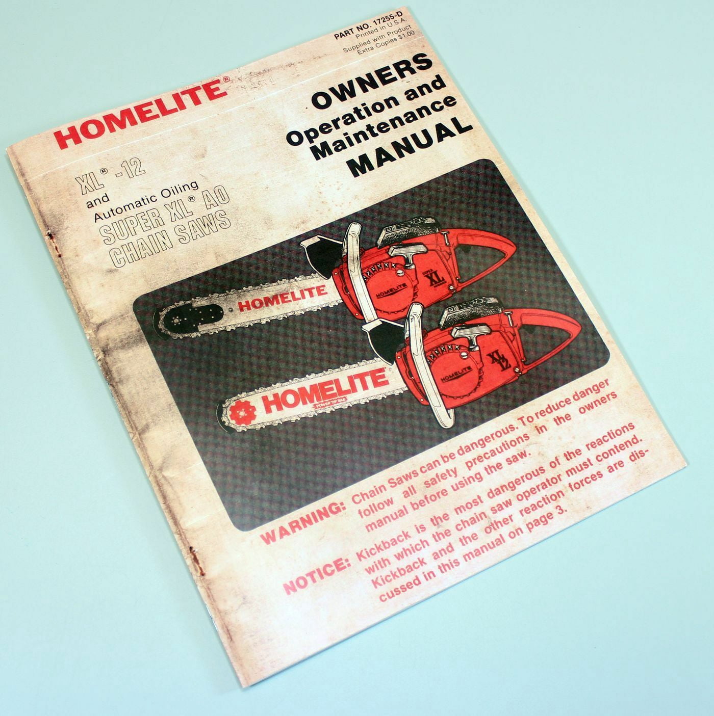 Homelite Xl12 Xl Ao Chainsaw Owners Operators Manual Maintenance ...