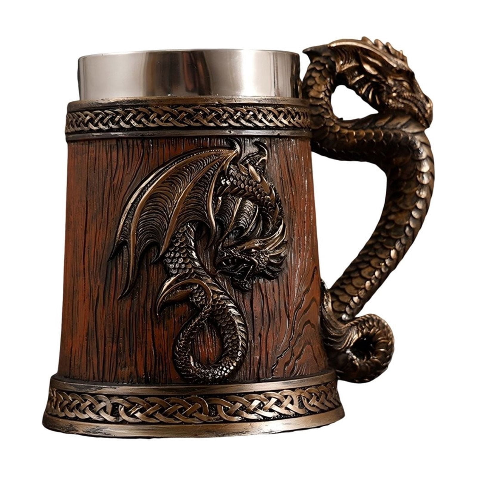 Homellea Medieval Dragon Beer Stein, 3D Embossed Resin Tankard Mug with ...
