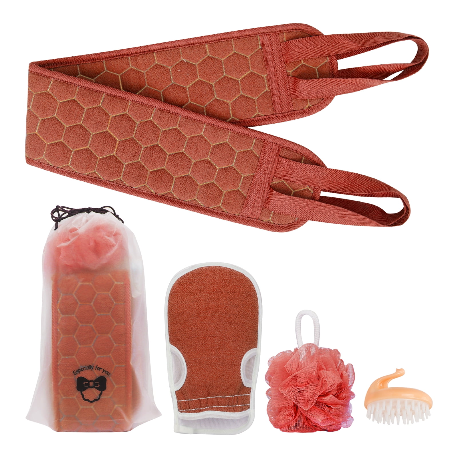 Homelove 4 Pack Exfoliating Back Scrubber, Loofah Wash Brush Sponge ...