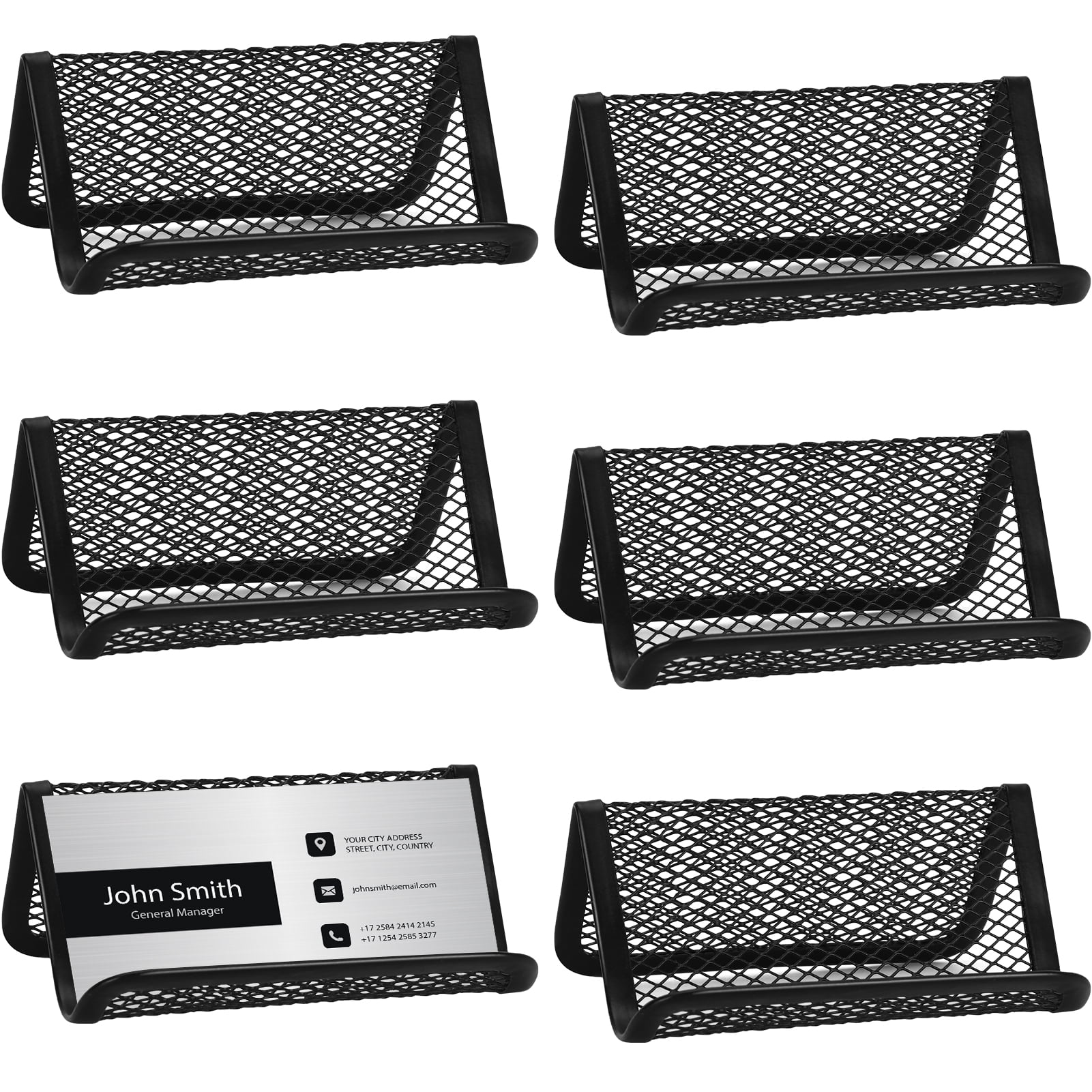 Homelove 6 Pack Metal Business Card Holder, Desktop Name Card Organizer ...
