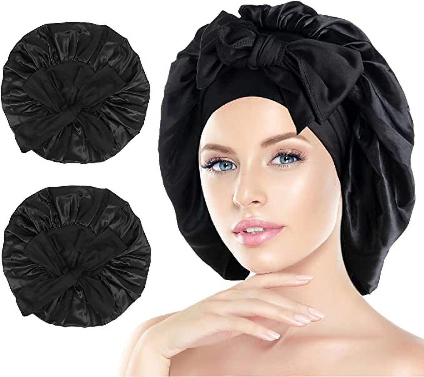 Satin Long Hair Braid Dreadlocks Straight Curly Cap Sleep Hat Head Wrap ...