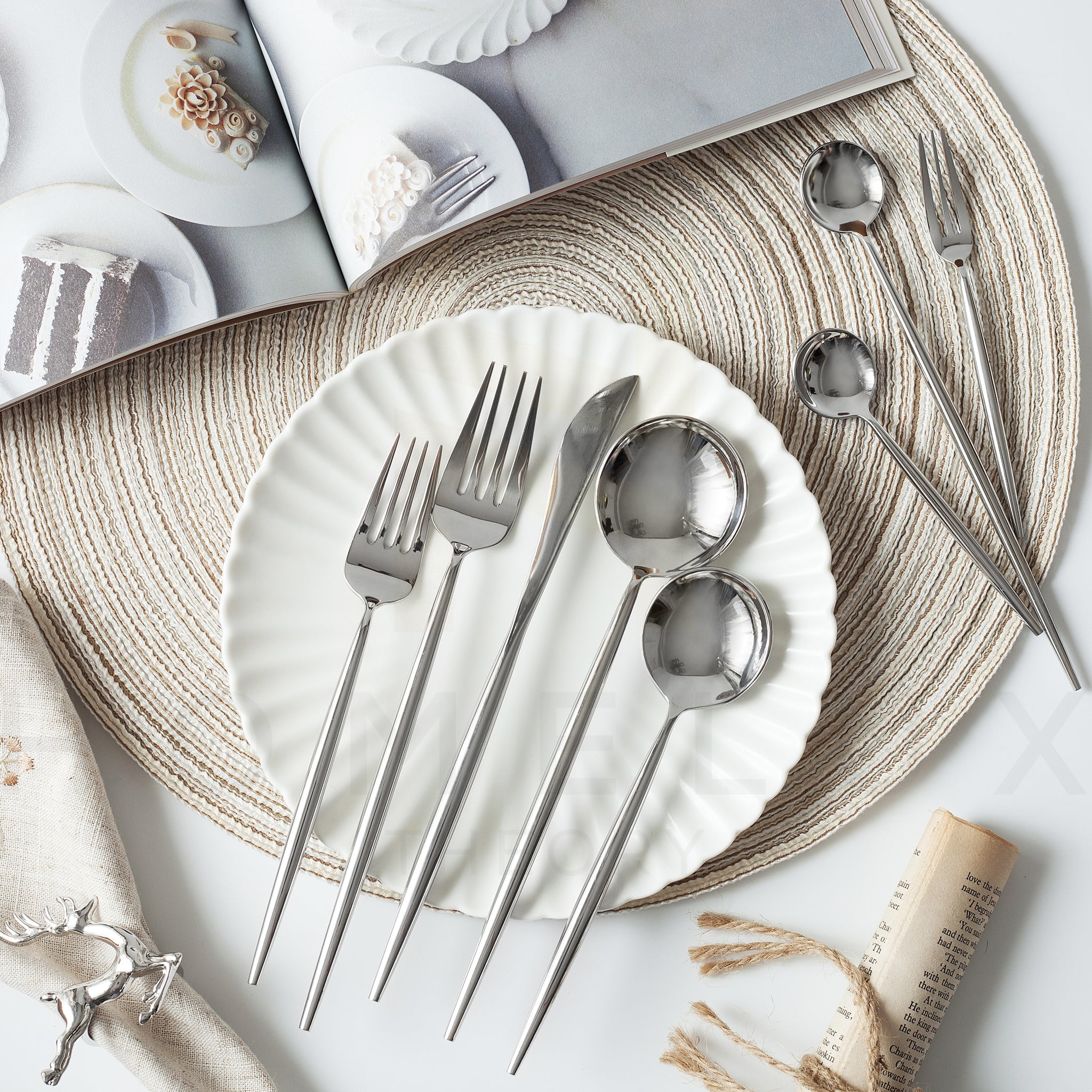 Homelux Theory 18/10 Stainless Steel Flatware, 4 Silverware Sets, 5pc ...