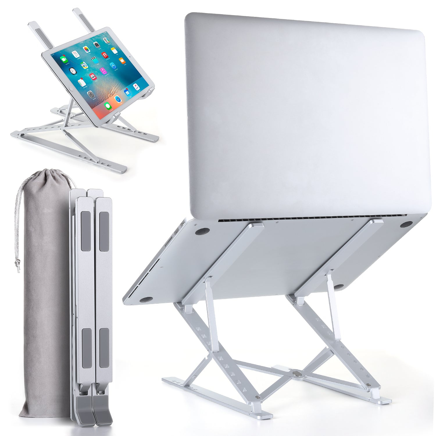 Homelux Theory Laptop Stand for Desk, Computer Stand and Holder, Silver ...