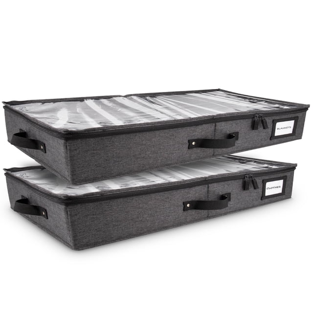 HOMELUX THEORY 2pc Low Profile Under Bed Storage Containers, Thin Under ...