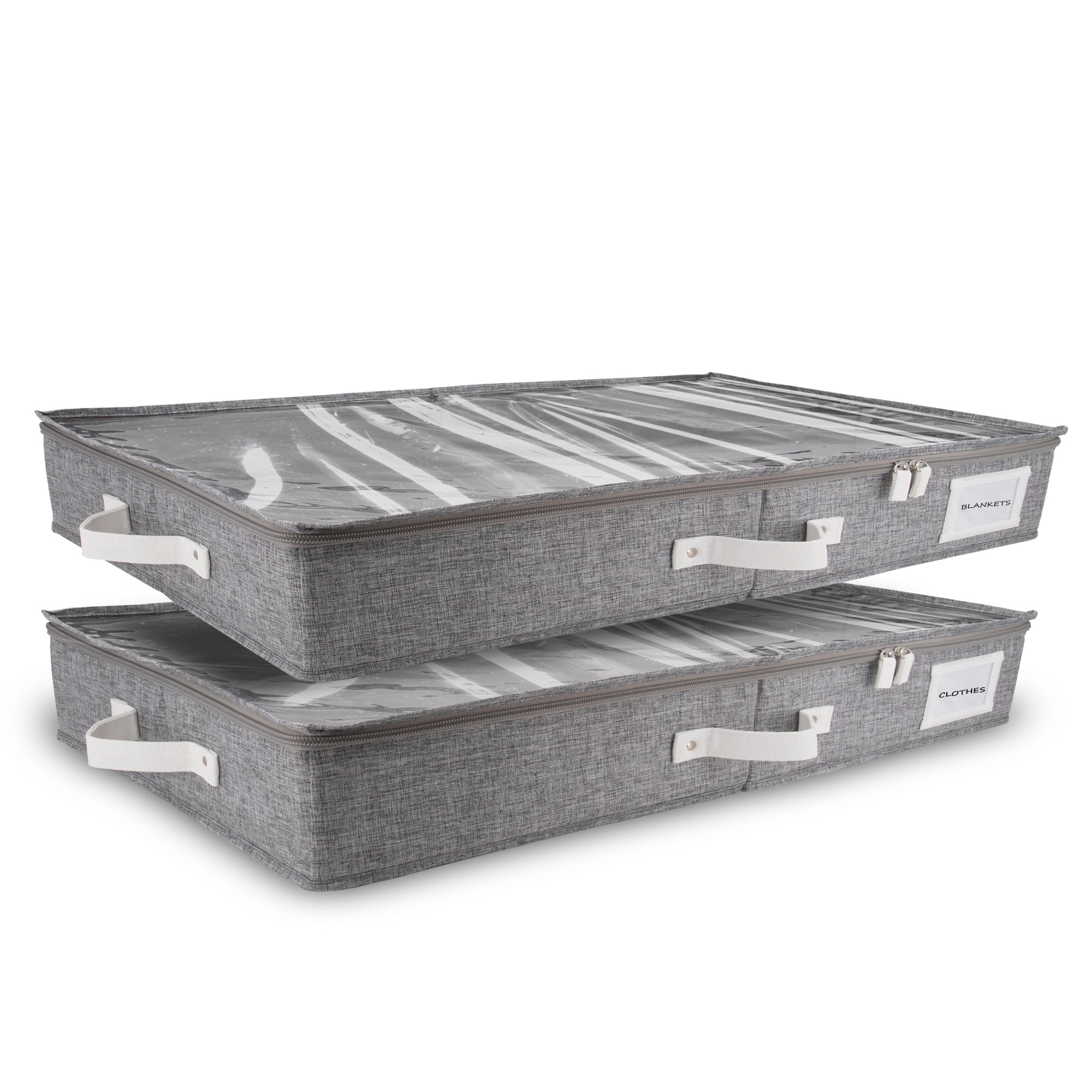 Homelux Theory Underbed Storage Bag, 2pc Low Profile Light Gray ...