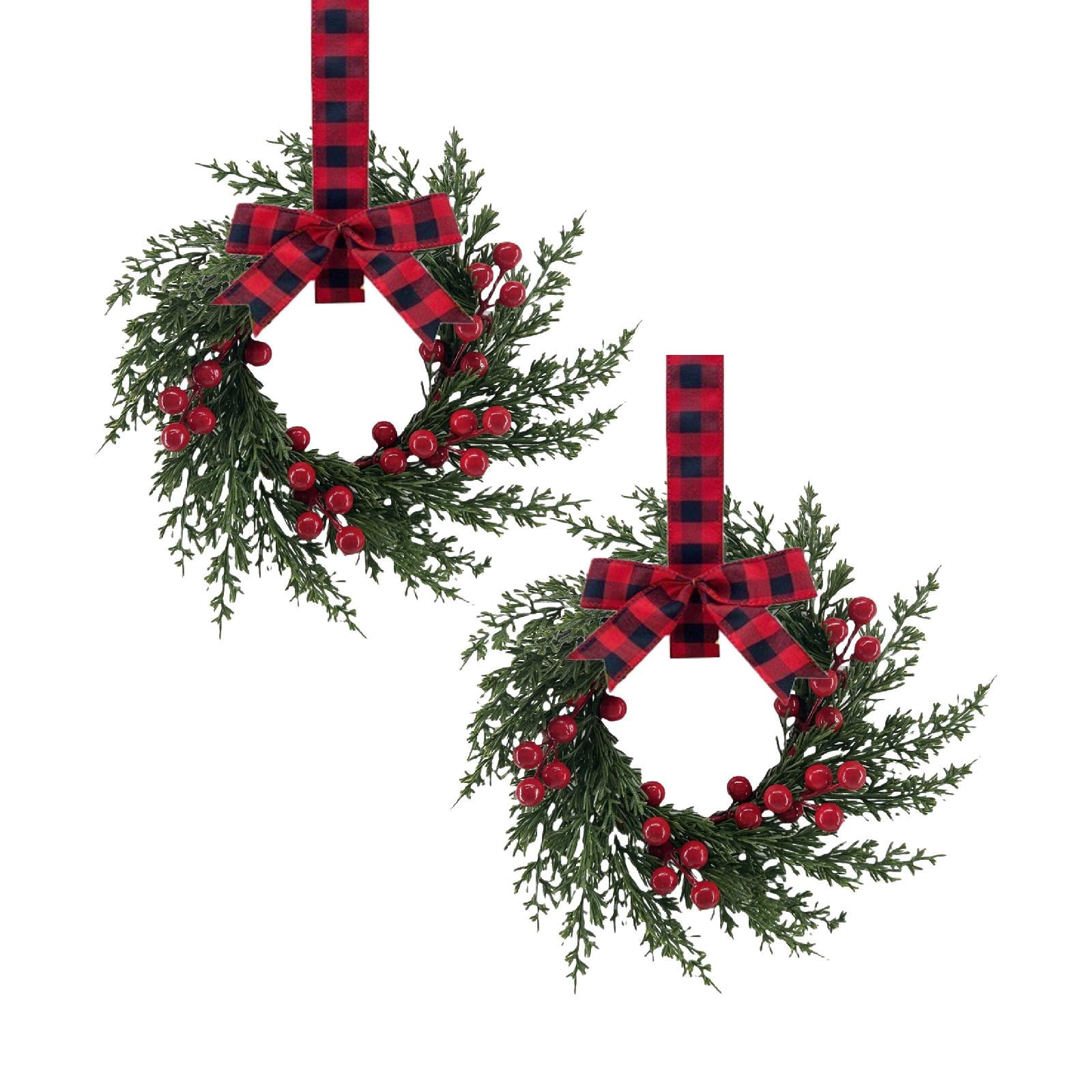 HomelyJoy 10 inch Mini Christmas Wreath for Kitchen Cabinet, Small ...