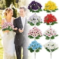 HomelyJoy Artificial Morning Glory Bouquet, White Faux Silk Flowers for ...