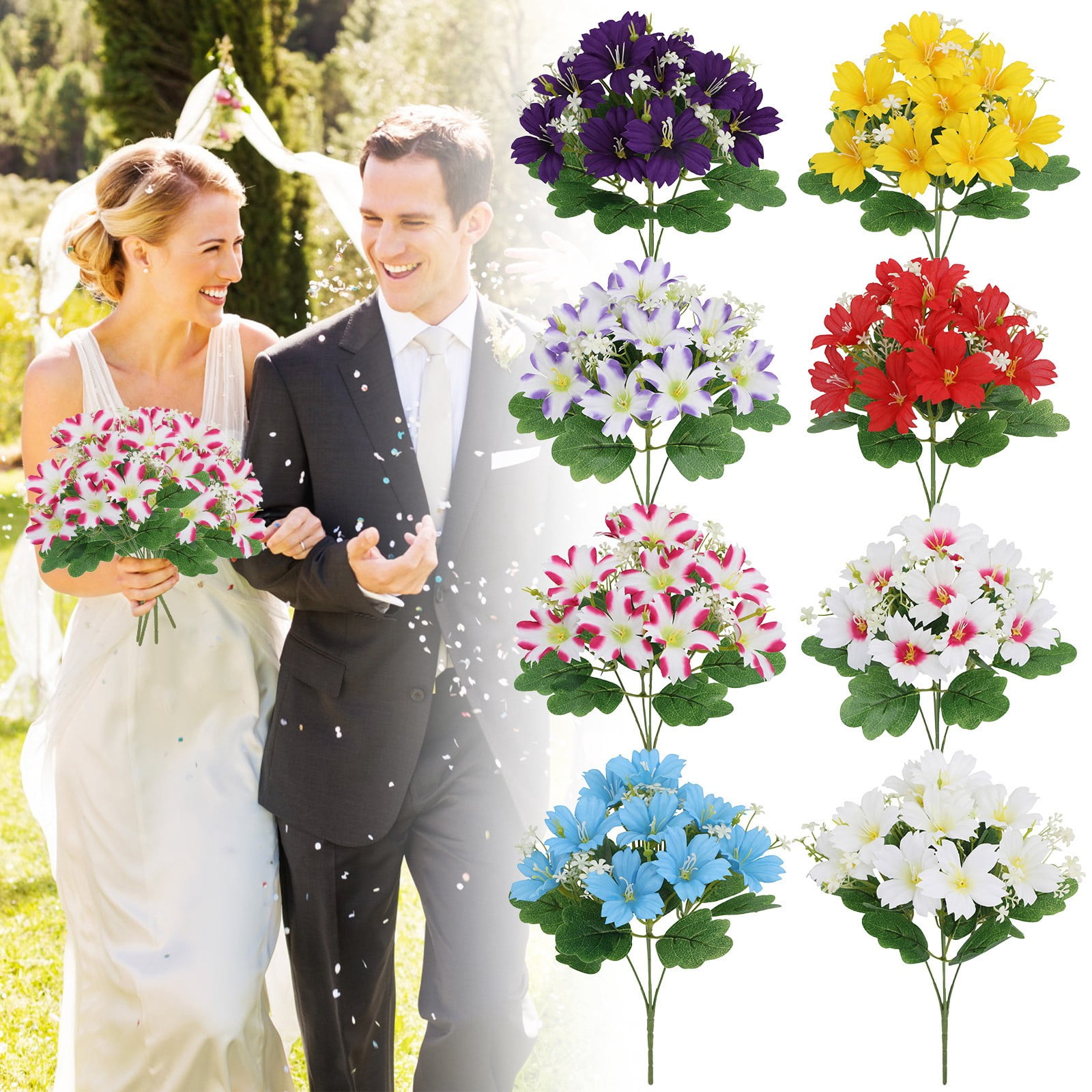 HomelyJoy Artificial Morning Glory Bundle, 12.2 x 7.87 Inch Realistic ...